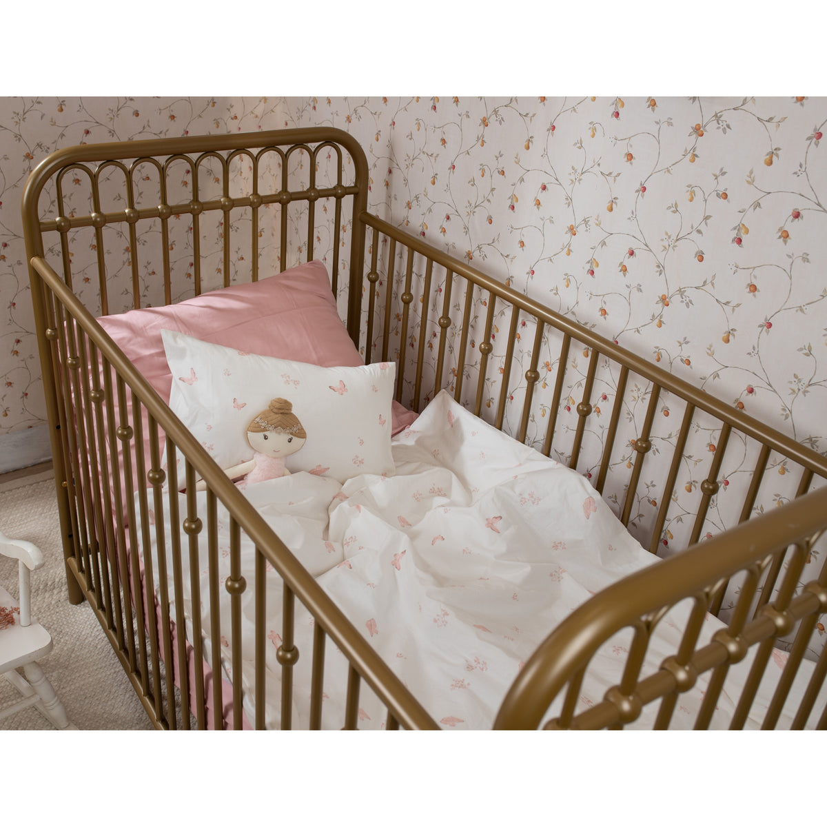 Petit Belle Pink Butterflies Summer Skies Crib Linen – Little Loungers