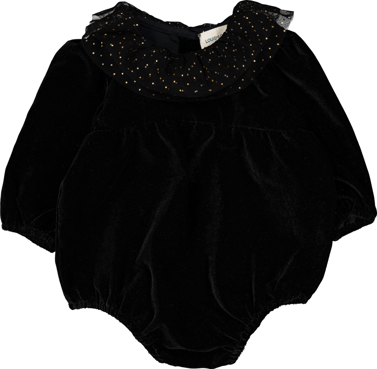 Louis Louise Black Servanne Velvet Romper – Little Loungers