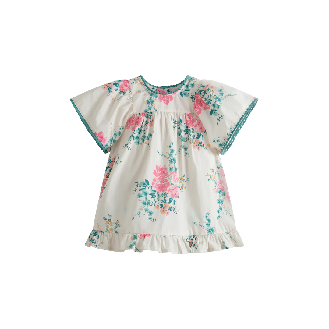 Cera Una Volta Pink Roses Luna Baby Dress – Little Loungers