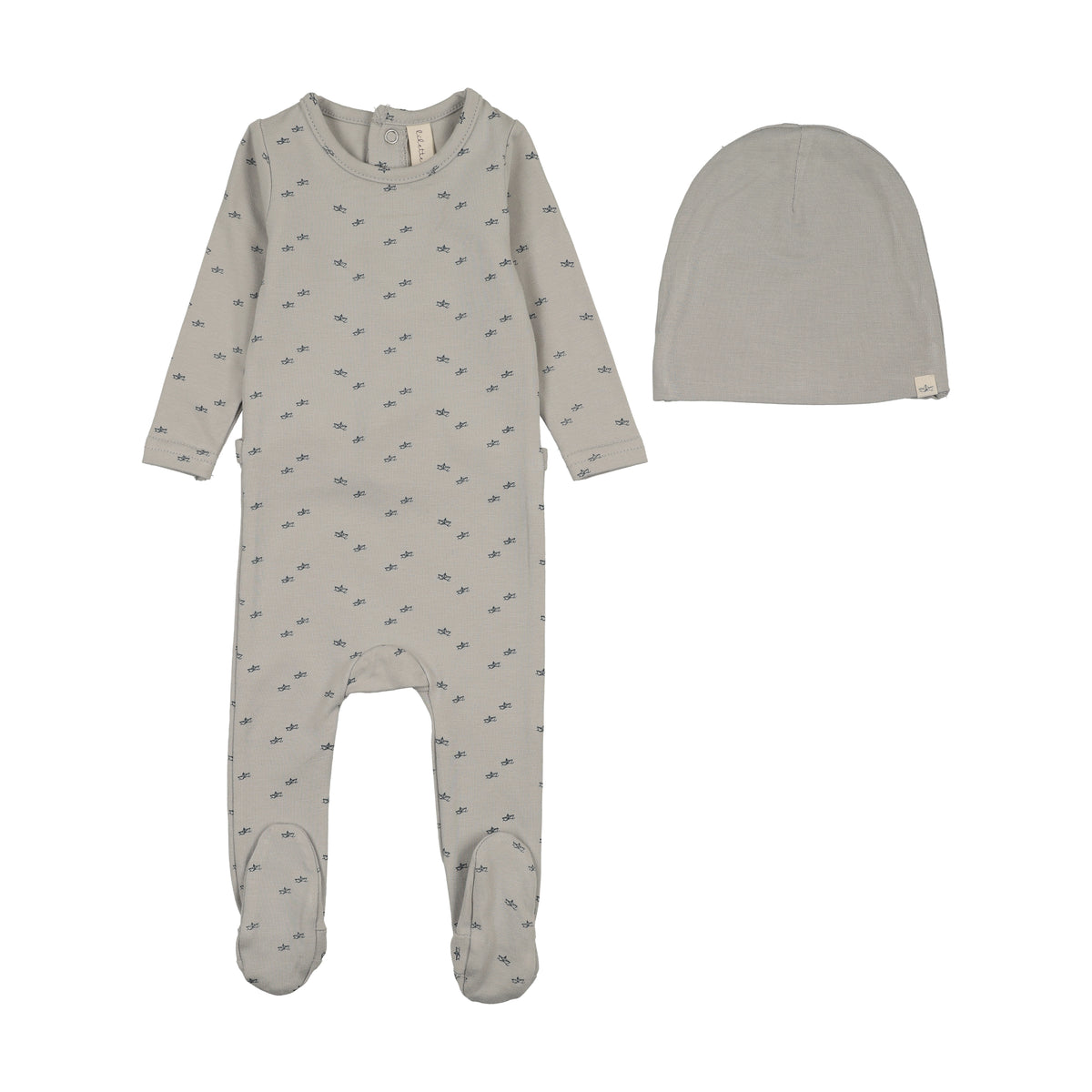 Lilette Pale Blue Paper Boat Footie Set – Little Loungers