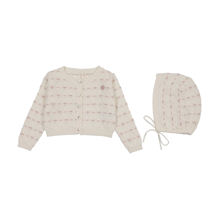 Lilette Cream/Dusty Pink Knit Cardigan Set – Little Loungers